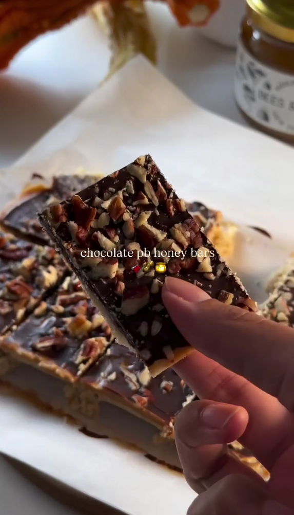 Chocolate PB Honey Bars